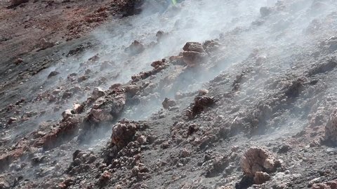 Gases Emerge Ground On Volcano Etna Stock Footage Video (100% Royalty ...