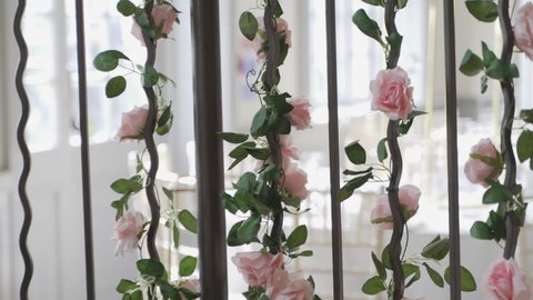 Beautiful Vines Flower Installed On Grills Stock Footage Video (100% ...