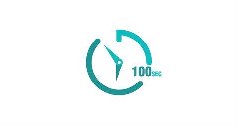 100 Seconds Timer Clocks Modern Animation Stock Footage Video (100% ...
