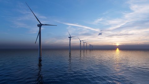 3840x2160 4k Offshore Wind Turbines Farm Stock Footage Video (100% ...