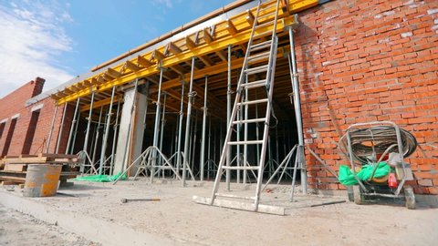 Process Creating Floor Formwork Flooring Exterior Stock Footage Video ...