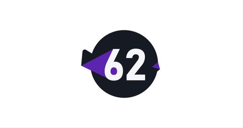 Number 62 Logo Icon Design Vector Stock Footage Video (100% Royalty ...
