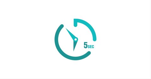 5 Seconds Timer Clocks Modern Animation Stock Footage Video (100% ...