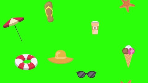 Travel Beach Objects Animation Graphic Source Stock Footage Video (100% ...