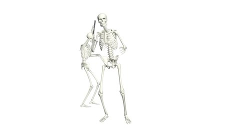 Skeletons Talking On Phones 3d Realistic Stock Footage Video (100% ...