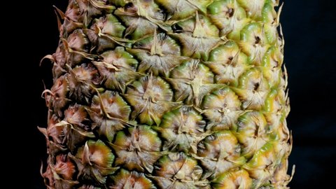 Pineapple Detail Spinning Isolated On Black Stock Footage Video (100% ...