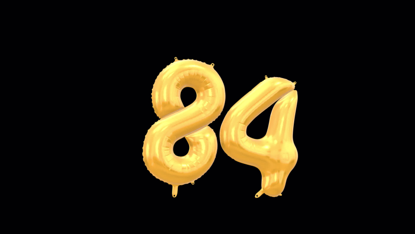 Gold Helium Balloon Number 84 Loop Stock Footage Video (100% Royalty ...