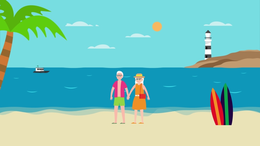 Couple on beach cartoon Stock Video Footage - 4K and HD Video Clips ...