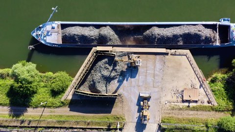 Metal Scrap Being Loaded Into Ship Stock Footage Video (100% Royalty ...