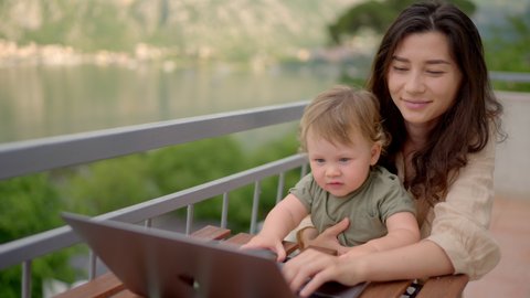Multitasking Mom Working Remote Stressed Out Stock Footage Video (100% ...