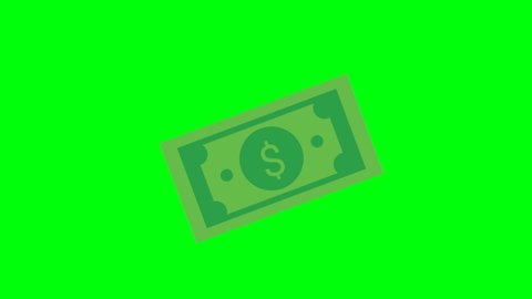 Dollar Bill Animation On Green Background Stock Footage Video (100% ...