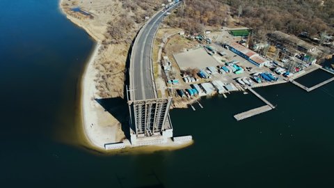 Architectural Structure Drawbridge Raised Part Across Stock Footage ...