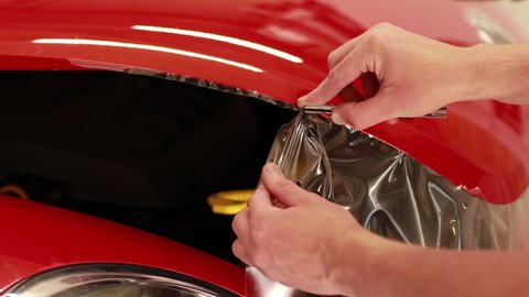 Car Wrapping Foil Car Service Stock Footage Video (100% Royalty-free ...