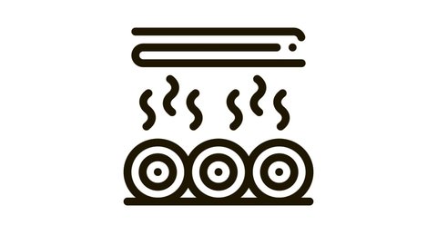 Wood Trunk Drying Icon Animation Line Stock Footage Video (100% Royalty ...