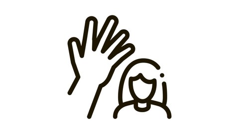 Woman Hitting Icon Animation Line Stock Footage Video (100% Royalty ...