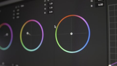 Closeup Color Grading Postproduction Stage Professional Stock Footage ...