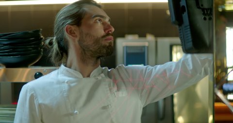 Tracking Chef Checking New Orders On Stock Footage Video (100% Royalty ...