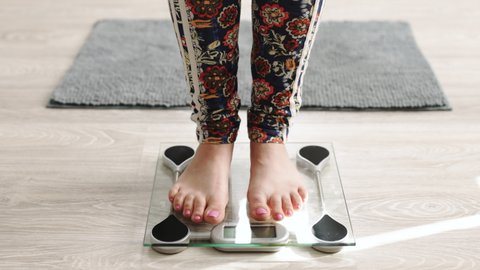 Female Feet Step On Floor Scales Stock Footage Video (100% Royalty-free ...