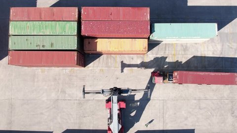 Container Handler Loading Truck Port Terminal Stock Footage Video (100% ...