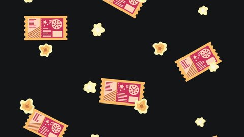 Cinema Tickets Patterns Animation 4k Video Stock Footage Video (100% ...