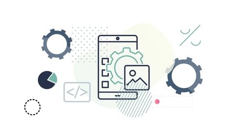 Mobile Application Development Animated Illustration Mp4 Stock Footage ...