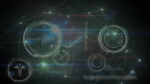 Animation Data Processing Over Black Background Stock Footage Video ...