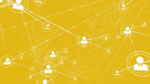 Animation Network Connections Icons Over Yellow Stock Footage Video ...