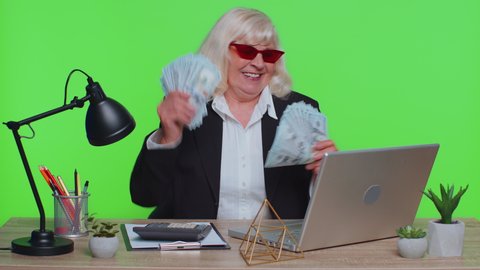 Senior Mature Banker Business Woman Accountant Stock Footage Video (100 ...