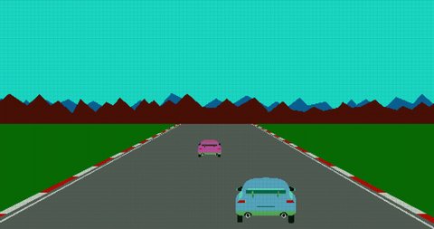 Animation Video Game Screen Cars Racing Stock Footage Video (100% ...