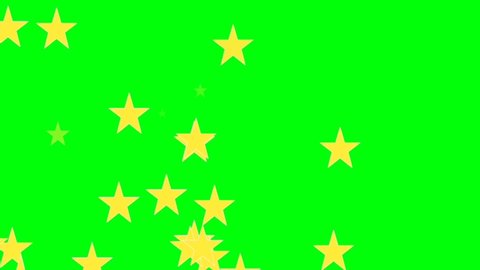 Animated Yellow Stars On Green Screen Stock Footage Video (100% Royalty ...