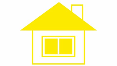 Symbol House Flat Yellow Icon Concept Stock Footage Video (100% Royalty ...