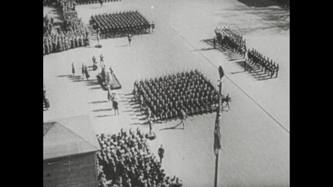 1940s Hitler Arrives By Car Salutes Stock Footage Video (100% Royalty ...