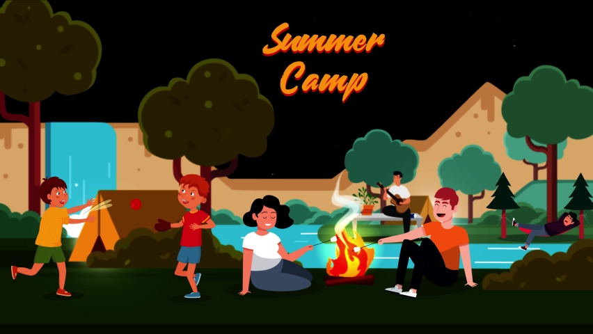 220 Camping children cartoon Stock Video Footage - 4K and HD Video ...