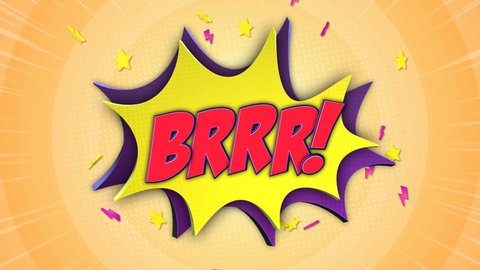 Brrr Comic Text Animation Alpha Matte Stock Footage Video (100% Royalty ...
