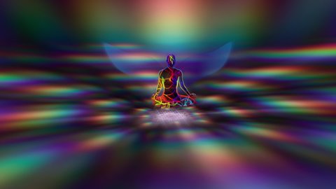 Looped 3d Animation Levitating Yogi Rotating Stock Footage Video (100% ...