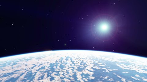 Sunrise Space Sun Rising Over Planet Stock Footage Video (100% Royalty ...