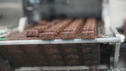 Making Machine Chocolate Sweets Chocolate Factory Stock Footage Video ...