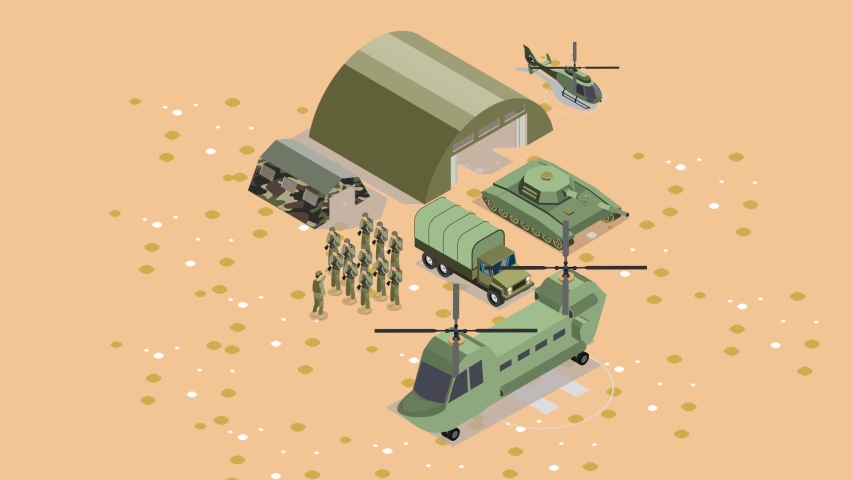 military base animation armed soldiers war Stock Footage Video (100% ...