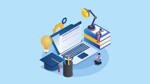 Animated Cartoon Design Two College Students Stock Footage Video (100% ...