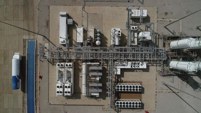 Top View Compressor Station Production Oxygen Stock Footage Video (100% ...