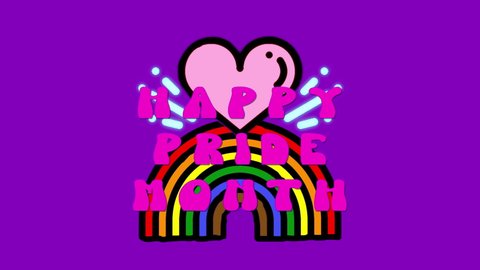 Happy Pride Month 2d Animation Cartoon Stock Footage Video (100% ...