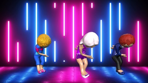 Cute Cartoon Dance Animation Background Stock Footage Video (100% ...