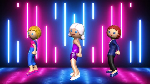 Cute Cartoon Dance Animation Background Stock Footage Video (100% ...