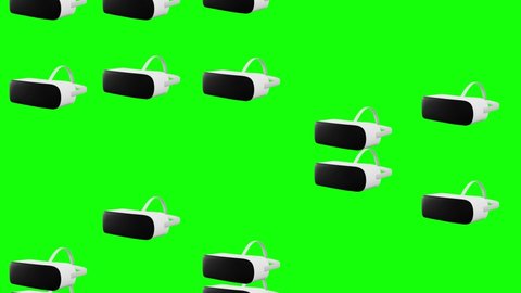 Vr Headset Falling Above On Green Stock Footage Video (100% Royalty ...