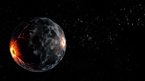 Dying Planet Hitting Earth Causing Apocalypse Stock Footage Video (100% ...