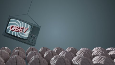 Obey Text On Tv Screen Concept Stock Footage Video (100% Royalty-free ...