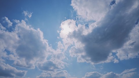 Clouds Flow Through Clear Sky 4k Stock Footage Video (100% Royalty-free ...