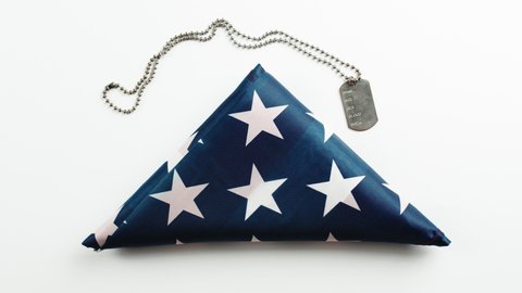 American Flag Folded Into Triangle Stock Footage Video (100% Royalty ...