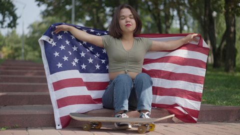 Sportive Young Woman Dwarfism Wrapping American Stock Footage Video ...
