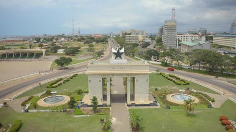 Ghana Independence Square Aerial View_10 Stock Footage Video (100% ...
